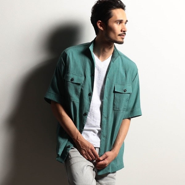 ニコルクラブフォーメン（NICOLE CLUB FOR MEN）/【RIELABO】ナイロンクレープオーバーシャツ