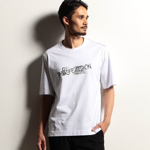 ニコルクラブフォーメン（NICOLE CLUB FOR MEN）/【RIELABO】ロゴデザイン クルーネックＴシャツ