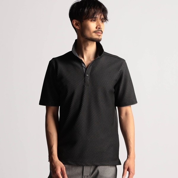 ニコルクラブフォーメン（NICOLE CLUB FOR MEN）/ブライトタックバイアススキッパーポロシャツ