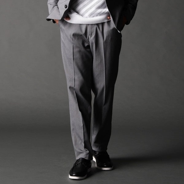 ニコルクラブフォーメン（NICOLE CLUB FOR MEN）/ヘリンボンハイストレッチセットアップパンツ