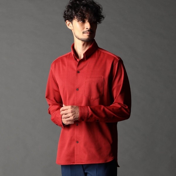 ニコルクラブフォーメン（NICOLE CLUB FOR MEN）/ジオメトリックスタンドボタンダウンシャツ