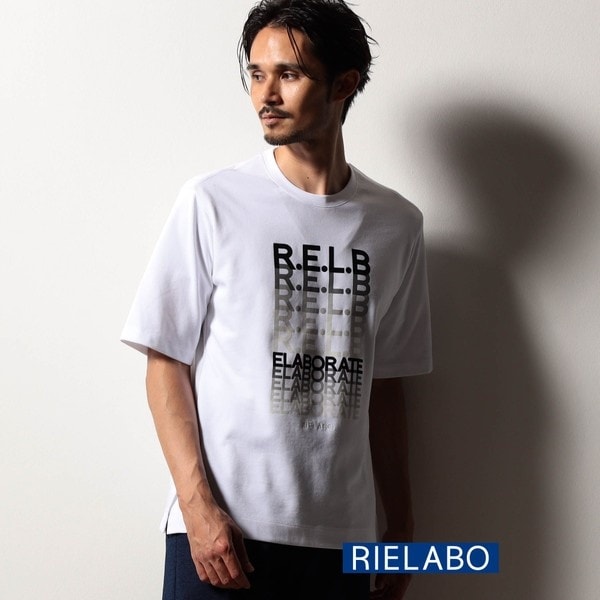 ニコルクラブフォーメン（NICOLE CLUB FOR MEN）/【RIELABO】グラデーションロゴプリント クルーネックTシャツ
