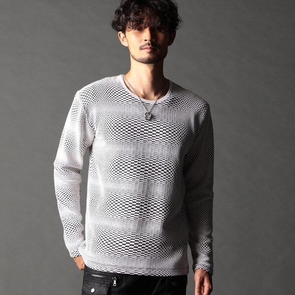 ニコルクラブフォーメン（NICOLE CLUB FOR MEN）/ジオメトリックブリスタープルオーバー