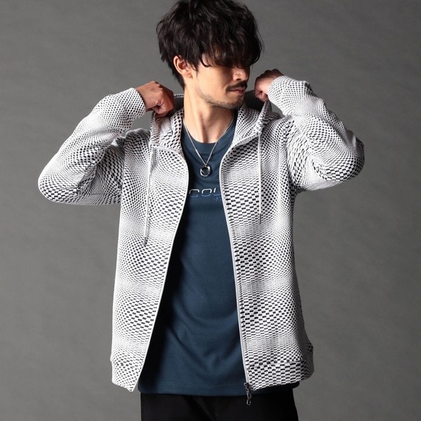 ニコルクラブフォーメン（NICOLE CLUB FOR MEN）/ジオメトリックジップアップパーカー