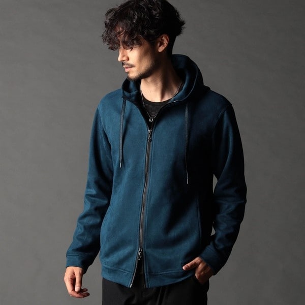 ニコルクラブフォーメン（NICOLE CLUB FOR MEN）/ライトスウェードジャージ ジップアップパーカー