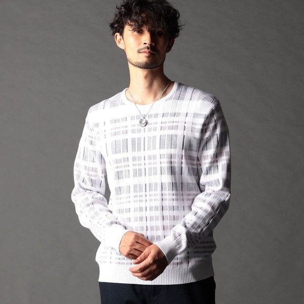 ニコルクラブフォーメン（NICOLE CLUB FOR MEN）/転換裏ボーダーニット