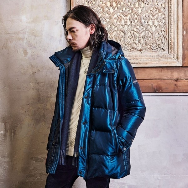 ニコルクラブフォーメン（NICOLE CLUB FOR MEN）/ストレッチシャンブレー ダウンブルゾン