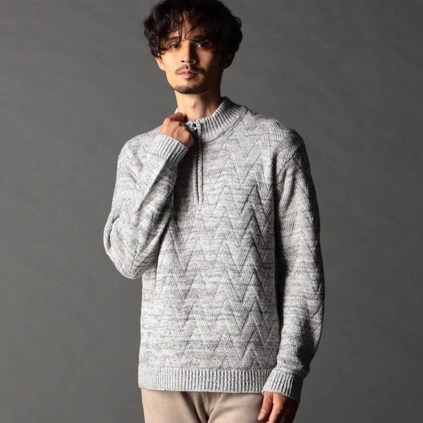 ニコルクラブフォーメン（NICOLE CLUB FOR MEN）/ハーフジッププルオーバーニット