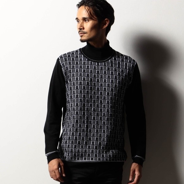 ニコルクラブフォーメン（NICOLE CLUB FOR MEN）/【RIELABO】ハイゲージタートルネックニット