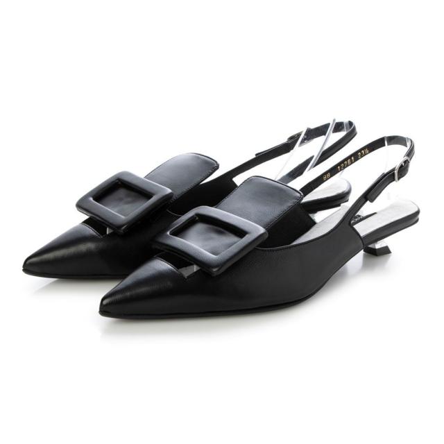 ワークス（works）/24春夏新作フラット本革ポインテッドトゥバックルパンプス