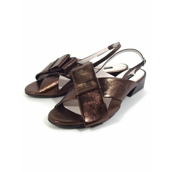 ワークス（works）/WORKS：メタリックバイアスリボンサンダル(品番:9133−12314)