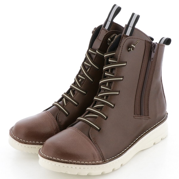 ヨースケ/【ゆったり4E】レザーショートブーツ