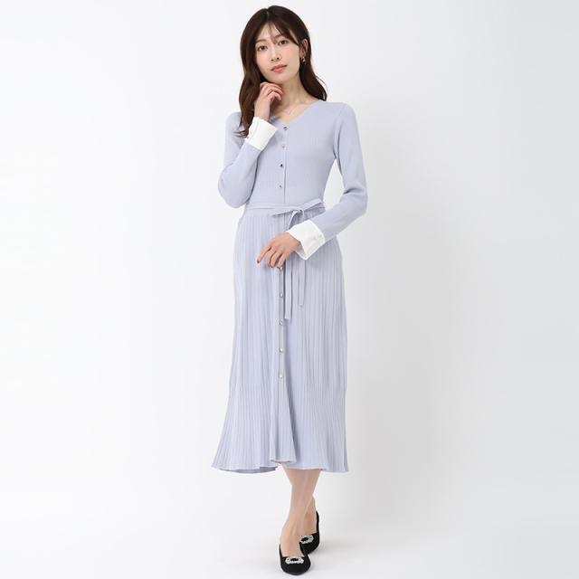 ミッシュマッシュ（MISCH MASCH）/25春夏新作 カフス袖Vネックニットワンピース