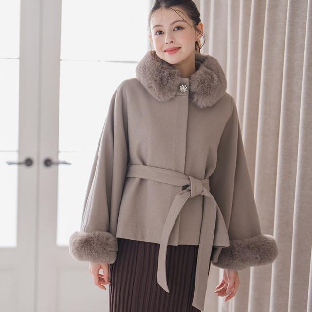 ミッシュマッシュ（MISCH MASCH）/2025秋冬新作 ブローチ付きポンチョコート