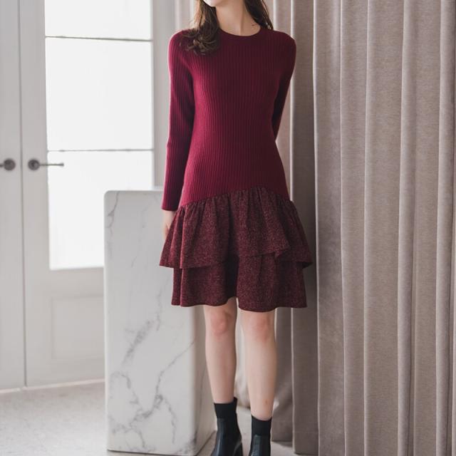 ミッシュマッシュ（MISCH MASCH）/2025秋冬新作 ツイードドッキングミニワンピース