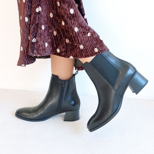 モードカオリ（MODE KAORI）/チャンキーヒールサイドゴアブーツ/8700