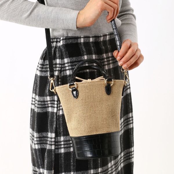 カシュカシュ（cache cache）/カシュカシュ cachecache / 麻生地×クロコ型押し2wayバケツバッグの通販はau PAY マーケット - Brand Square by ...