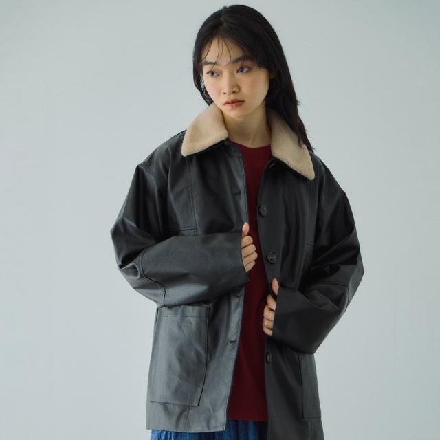 ビッキー（VICKY）/ボアカラーフェイクレザーブルゾン