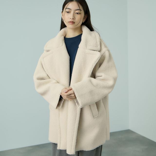 【NEW】ビッキー（VICKY）/フェイクムートンミドルダブルコート