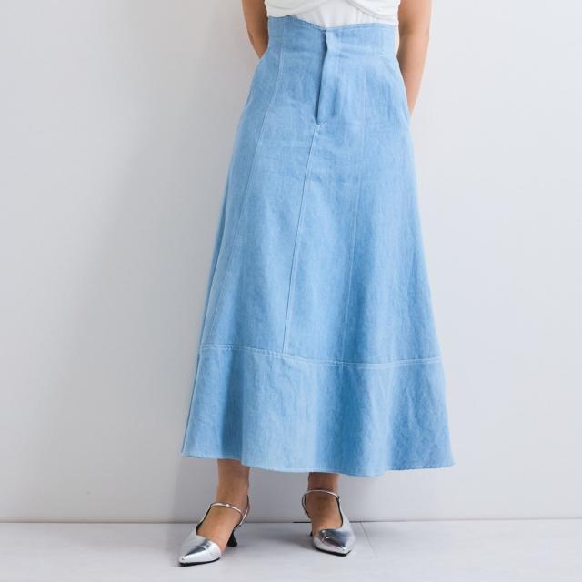 クイーンズコート（QUEENS COURT）/デニムキリカエフレアスカート≪手洗い可能≫