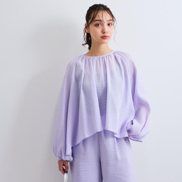 クイーンズコート（QUEENS COURT）/【日本製】シャーリングブラウス≪セットアップ対応/手洗い可能≫