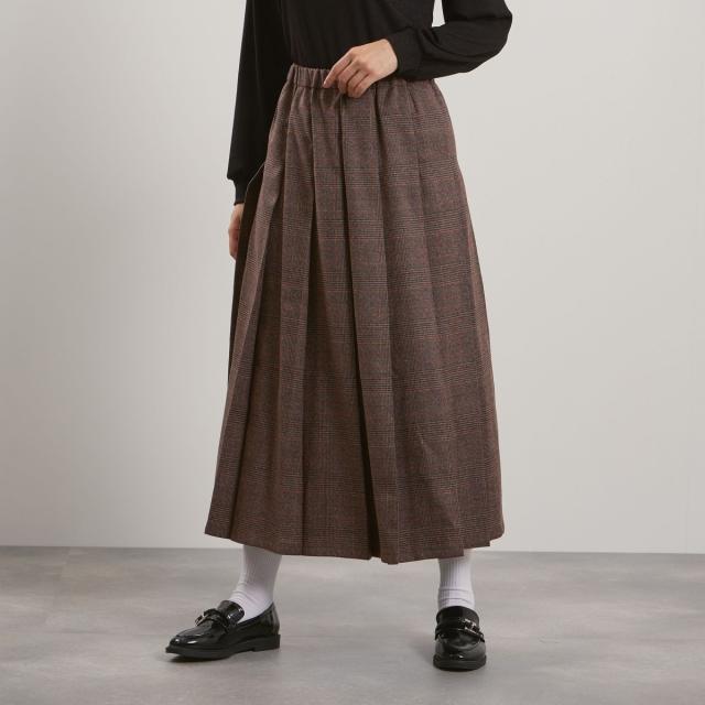 クイーンズコート（QUEENS COURT）/マルチグレンチェックタックプリーツスカート≪手洗い可能≫