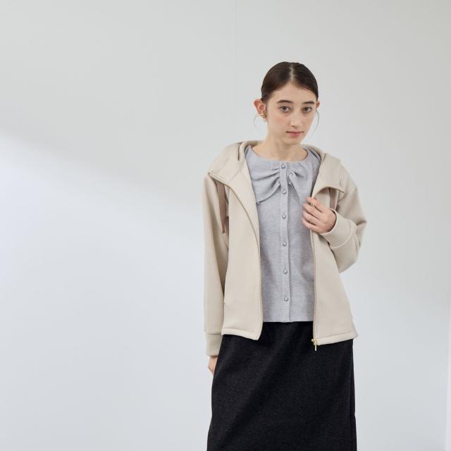 クイーンズコート（QUEENS COURT）/カルゼダンボール異素材切替パーカー