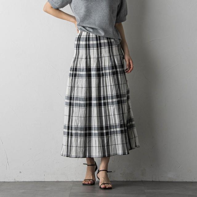 メイソングレイ（MAYSON GREY）/【WEB限定カラーあり】チェック＆ストライプリバーシブルスカート≪洗濯機で洗える≫