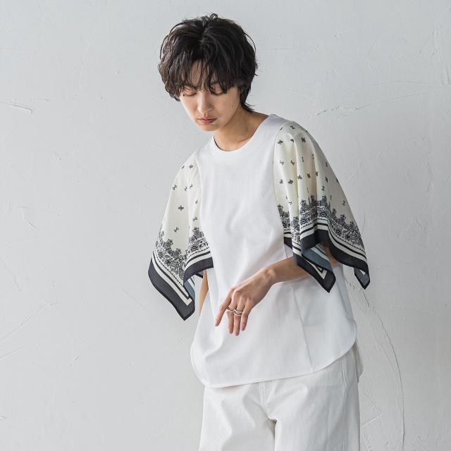 メイソングレイ（MAYSON GREY）/スカーフスリーブプルオーバー≪洗濯機で洗える≫