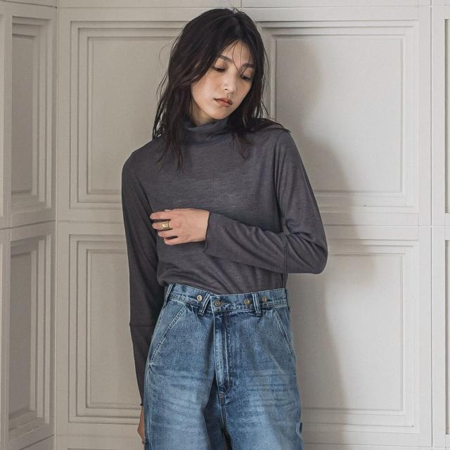 メイソングレイ（MAYSON GREY）/メランジリブタートルネックプルオーバー≪手洗い可能≫