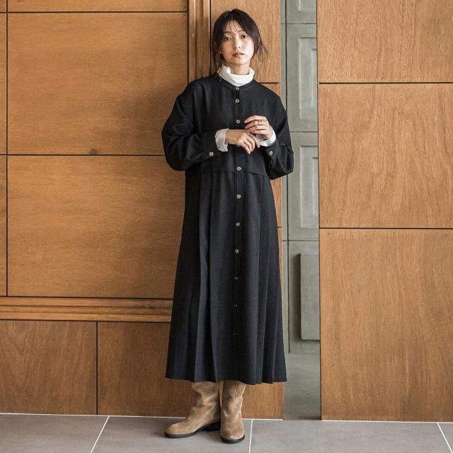 メイソングレイ（MAYSON GREY）/サイドプリーツシャツワンピース≪洗濯機で洗える≫