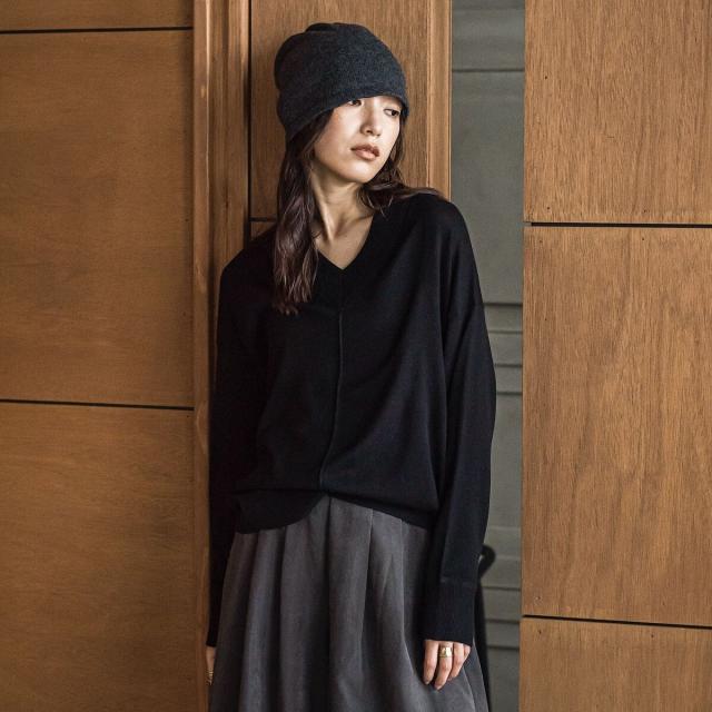 メイソングレイ（MAYSON GREY）/Vネックコクーンニットプルオーバー≪手洗い可能≫