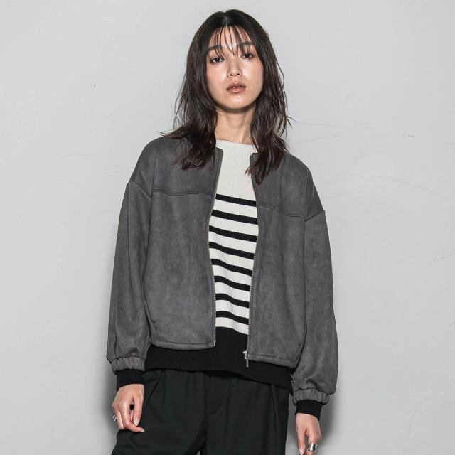 メイソングレイ（MAYSON GREY）/【WEB限定】マシュマロスウェードノーカラーブルゾン≪手洗い可能≫