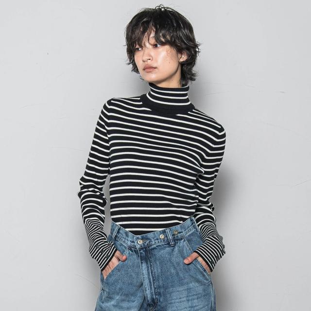 メイソングレイ（MAYSON GREY）/リブタートルニットプルオーバー≪手洗い可能≫