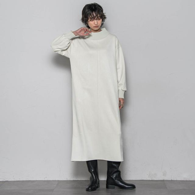 メイソングレイ（MAYSON GREY）/【WEB限定】スウェード×リブモックネックワンピース≪手洗い可能≫
