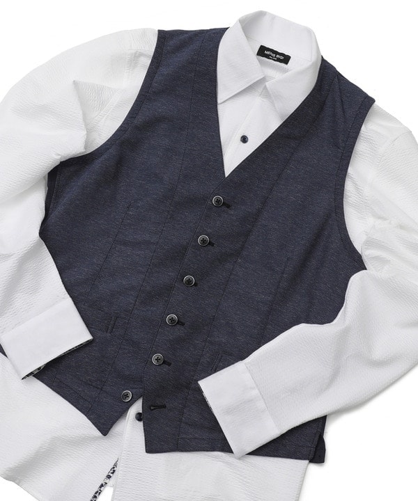 メンズビギ（MEN’S BIGI）/カラミ織りストレッチベスト