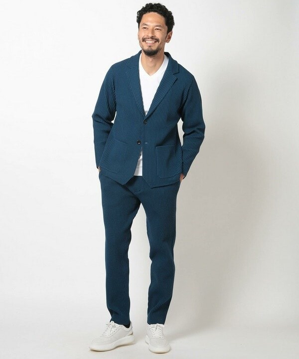 MEN'S BIGIセットアップ ウールメランジ千鳥格子スーツ＜セットアップ