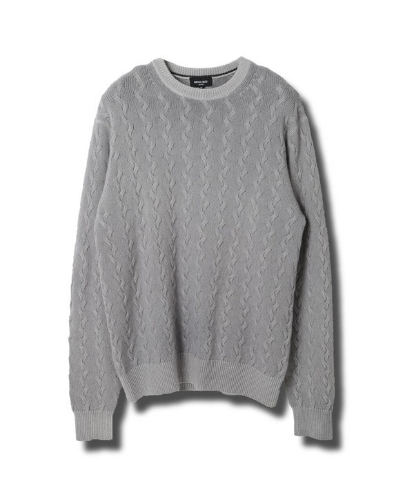 メンズビギ（MEN’S BIGI）/5G スノー加工ケーブルクルーニット