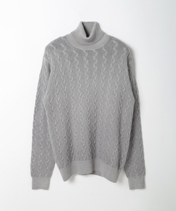 メンズビギ（MEN’S BIGI）/5ゲージスノー加工ケーブルタートルネックセーター