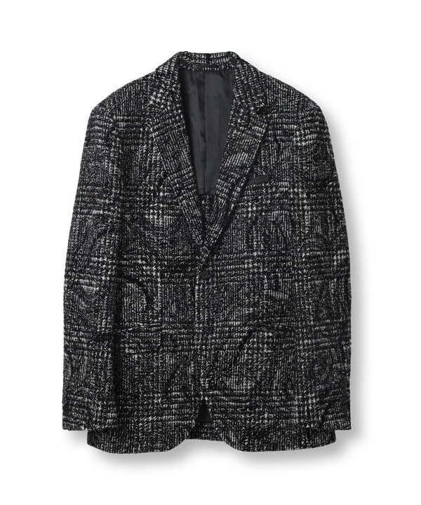 メンズビギ（MEN’S BIGI）/グレンチェックフロッキープリントジャケット