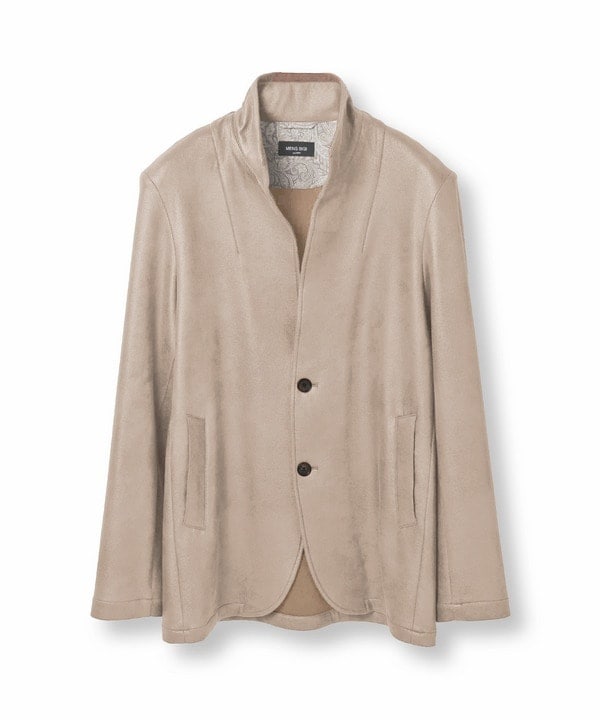 メンズビギ（MEN’S BIGI）/レザー調プリントダンボールスタンドカラージャケット