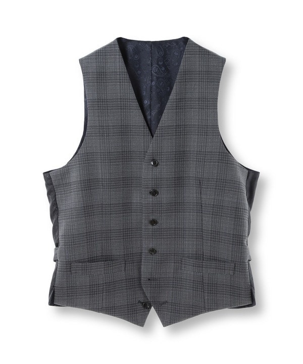 メンズビギ（MEN’S BIGI）/ミックスヤーンブッチャーチェックリバーシブルベスト