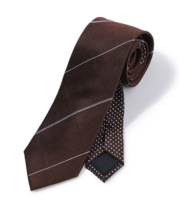 【NEW】メンズビギ（MEN’S BIGI）/チェック×ドット柄シルクネクタイ