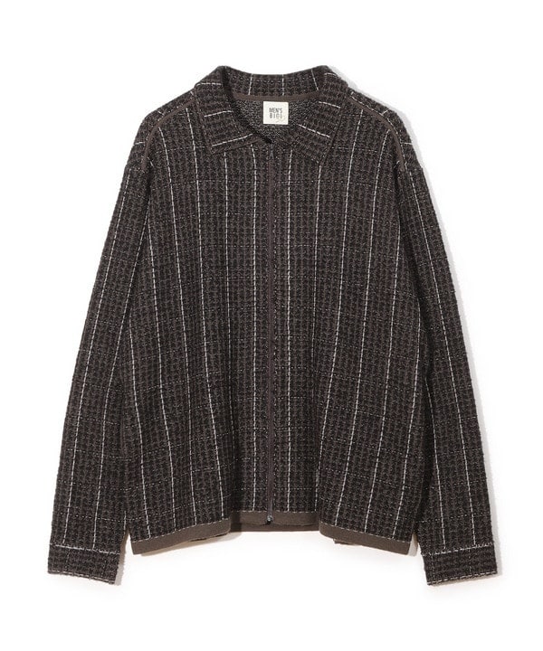 メンズビギ（MEN’S BIGI）/ツイードチェック ニットブルゾン