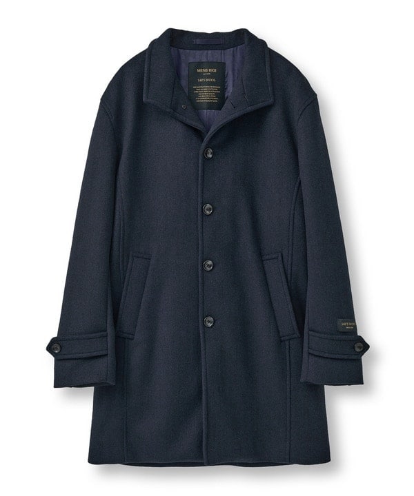 メンズビギ（MEN’S BIGI）/Super140ウールヘリンボーンビーバー スタンドカラーコート