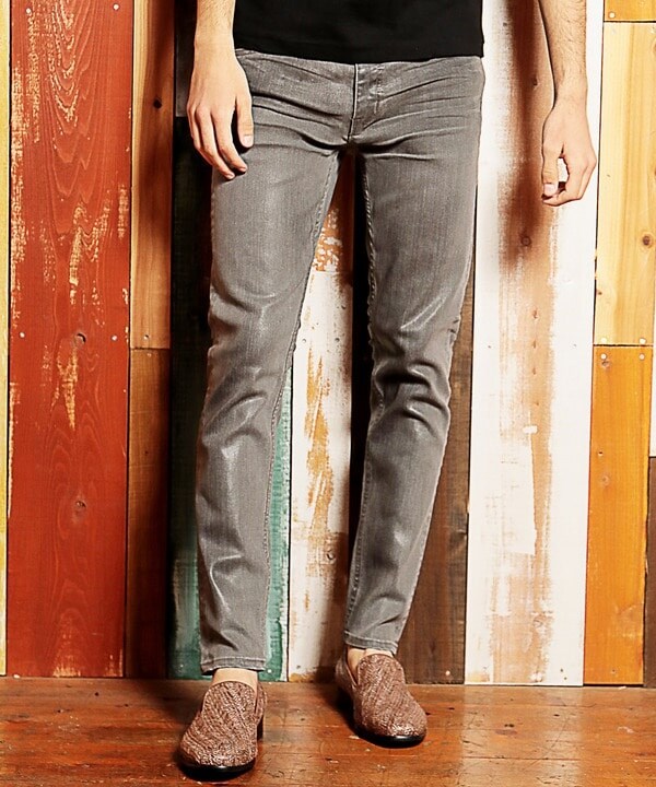 ラトルトラップ/クリアコーティング加工スリムストレートデニムパンツ