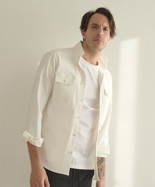 ラトルトラップ（RATTLE TRAP）/スーパーストレッチデニムスタンドカラーシャツ