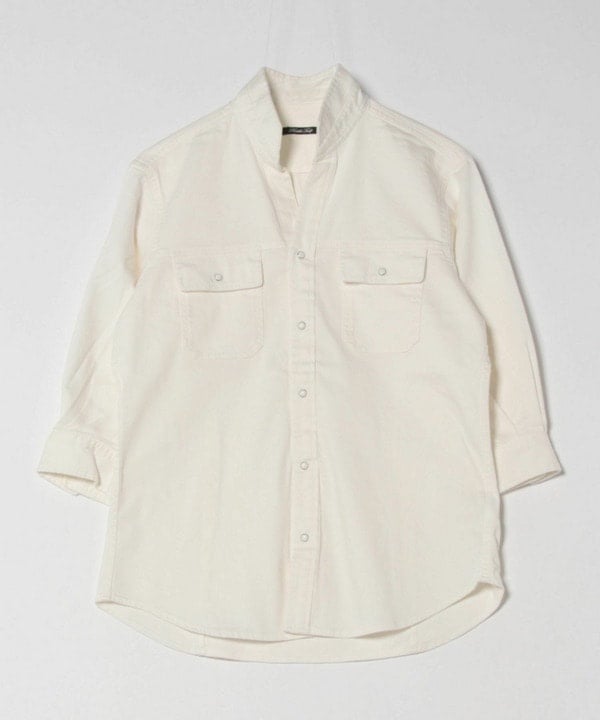 ラトルトラップ（RATTLE TRAP）/スタンドカラー BDUミリタリー デニム シャツ　3/4スリーブVer．