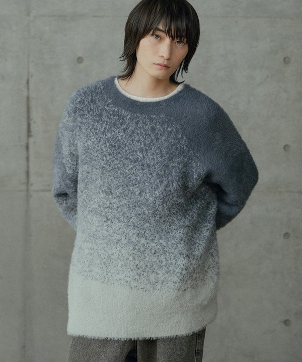 ラトルトラップ（RATTLE TRAP）/モヘア風Wジャガードグラデーションニット