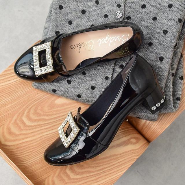 ブリジット バーキン（Bridget Birkin）/Bridget Birkin◆4cmヒール◆バックルビジューヒールアップローファー